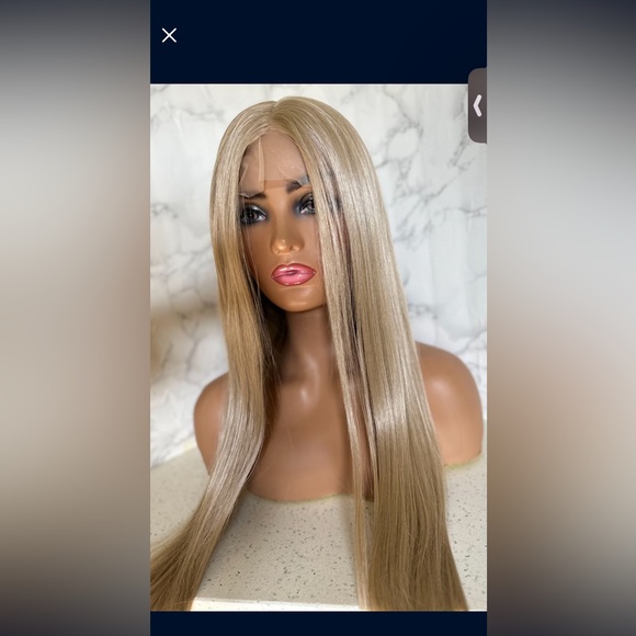 Hair | Ash Blonde Long Straight Lace Front Premium 28 Inches Wig | Poshmark